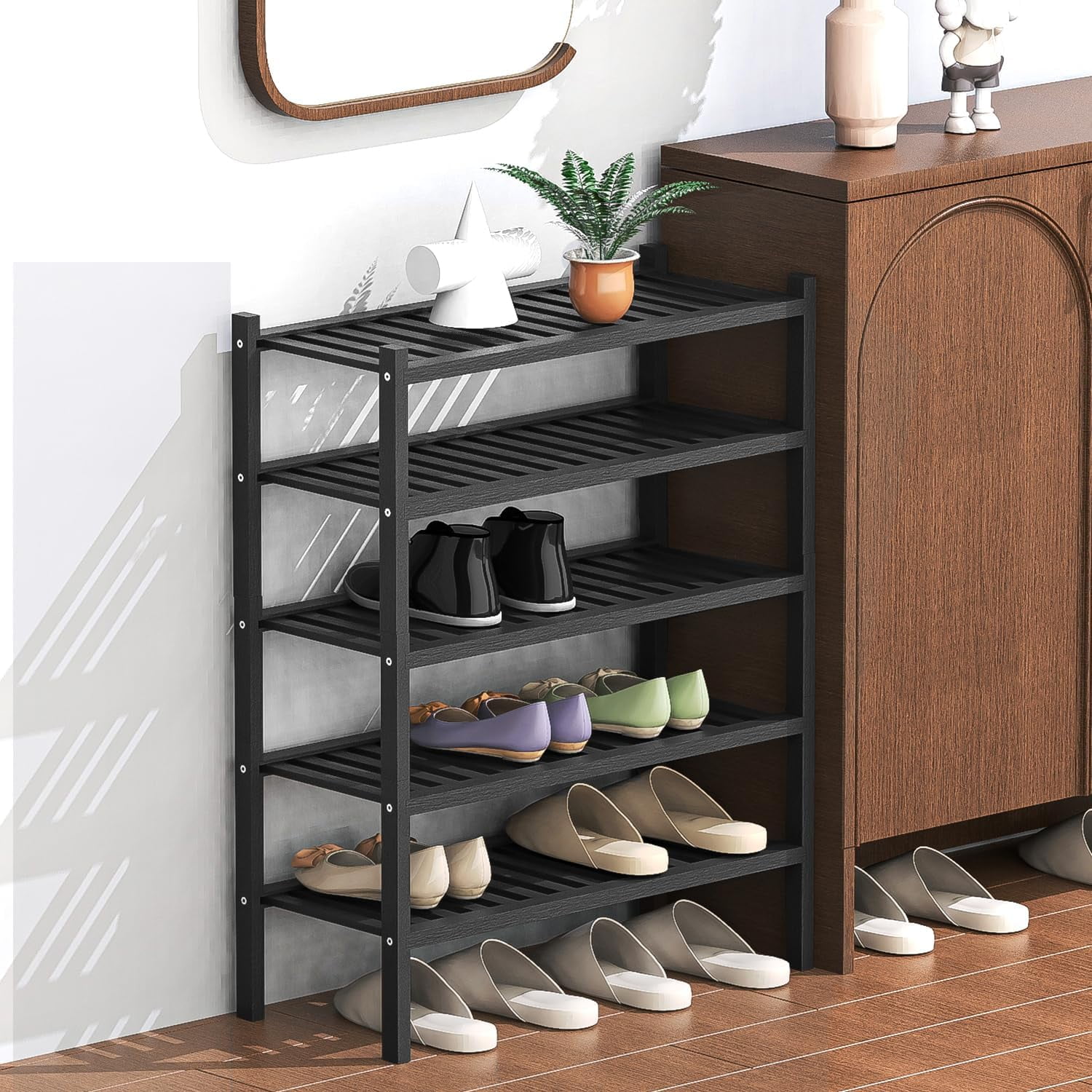 VYIHBO Shoe Rack 2-Tier Organizer-Stackable Storage Shelf with Multi ...