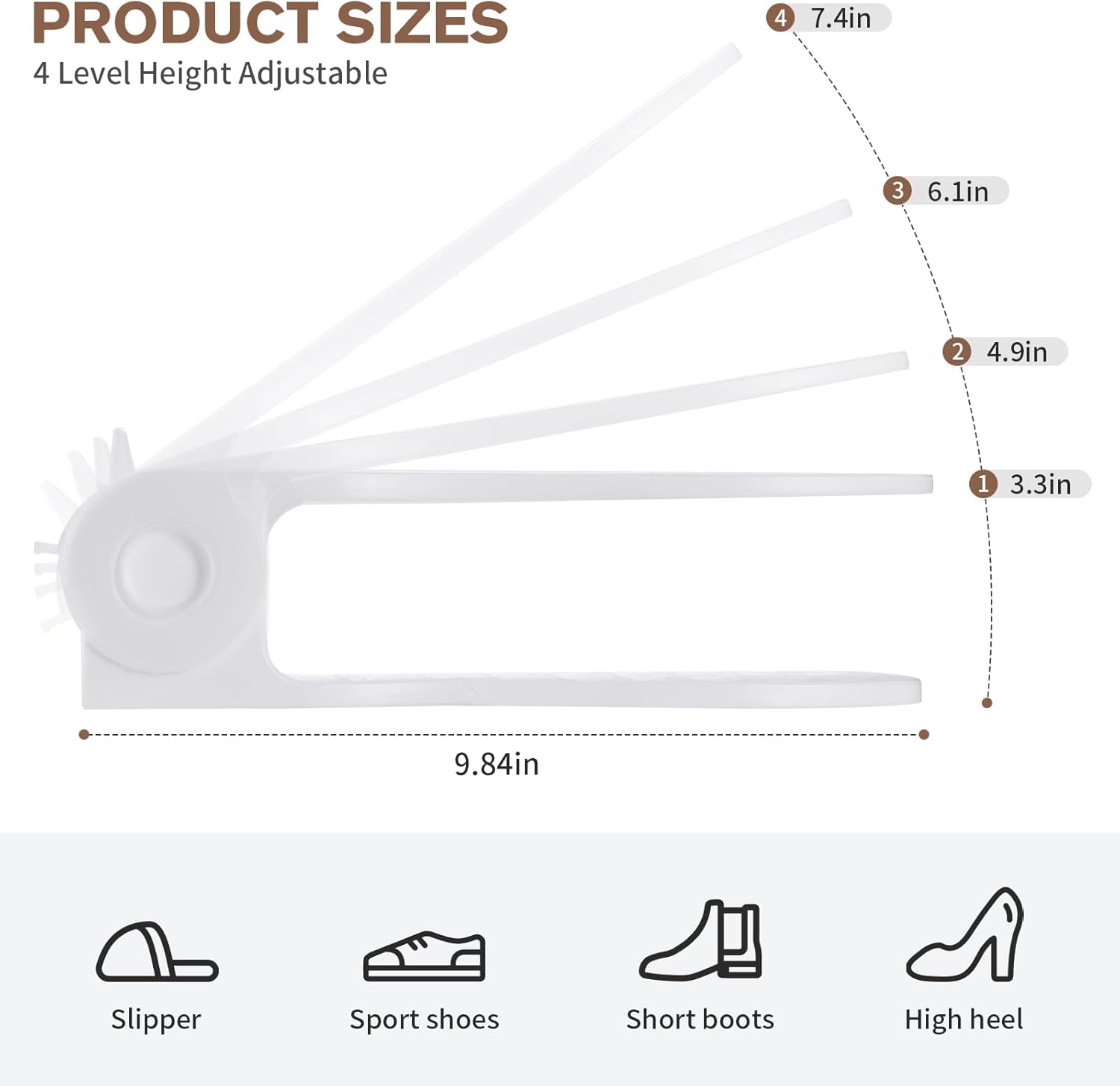 VYIHBO Shoe Slots Organizer Adjustable Shoe Stackers Double Deck Shoe ...