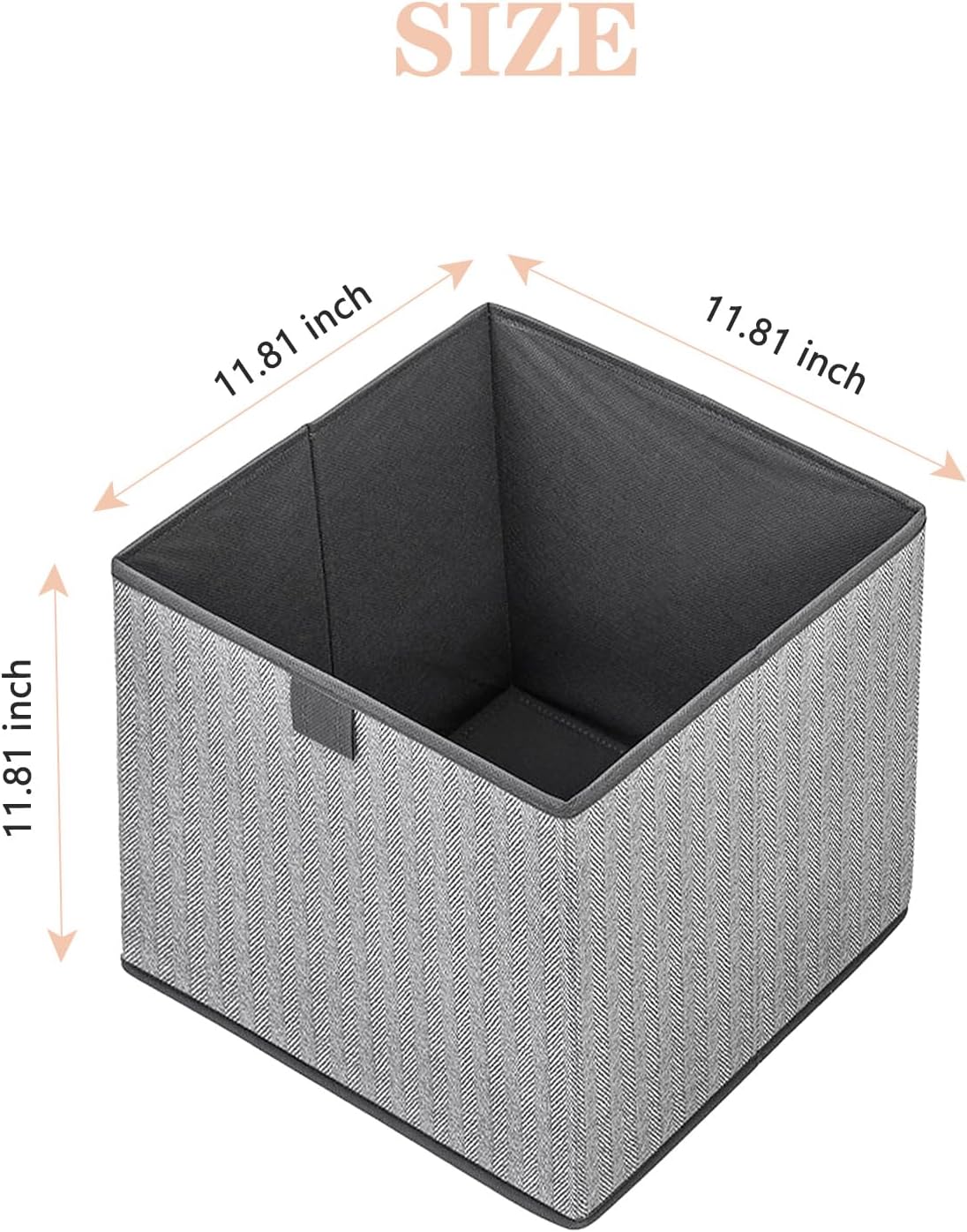 VYIHBO Storage Baskets 11-Inch Woven Fabric Bins Storage Cubes with ...