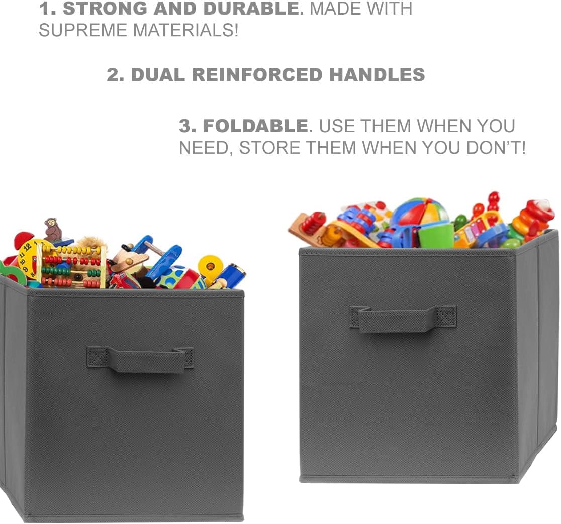VYIHBO Storage Cubes - 11 inch Cube Storage Bins (9 Pack) | Foldable ...