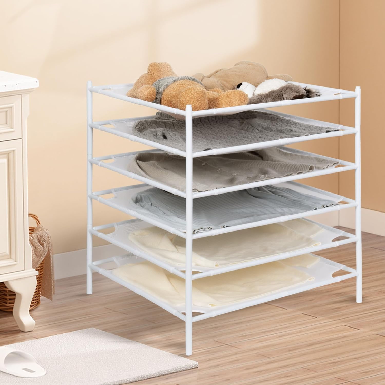 VYIHBO Sweater Drying Rack Mesh Clothes Drying Rack Stackable Laundry ...