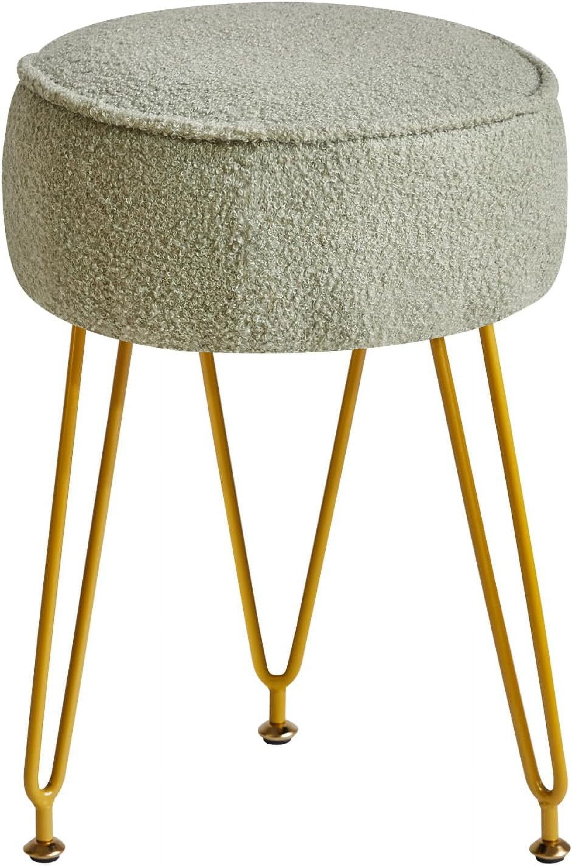 VYIHBO Teddy Velvet Round Footrest Stool Ottoman Makeup Vanity Stool ...