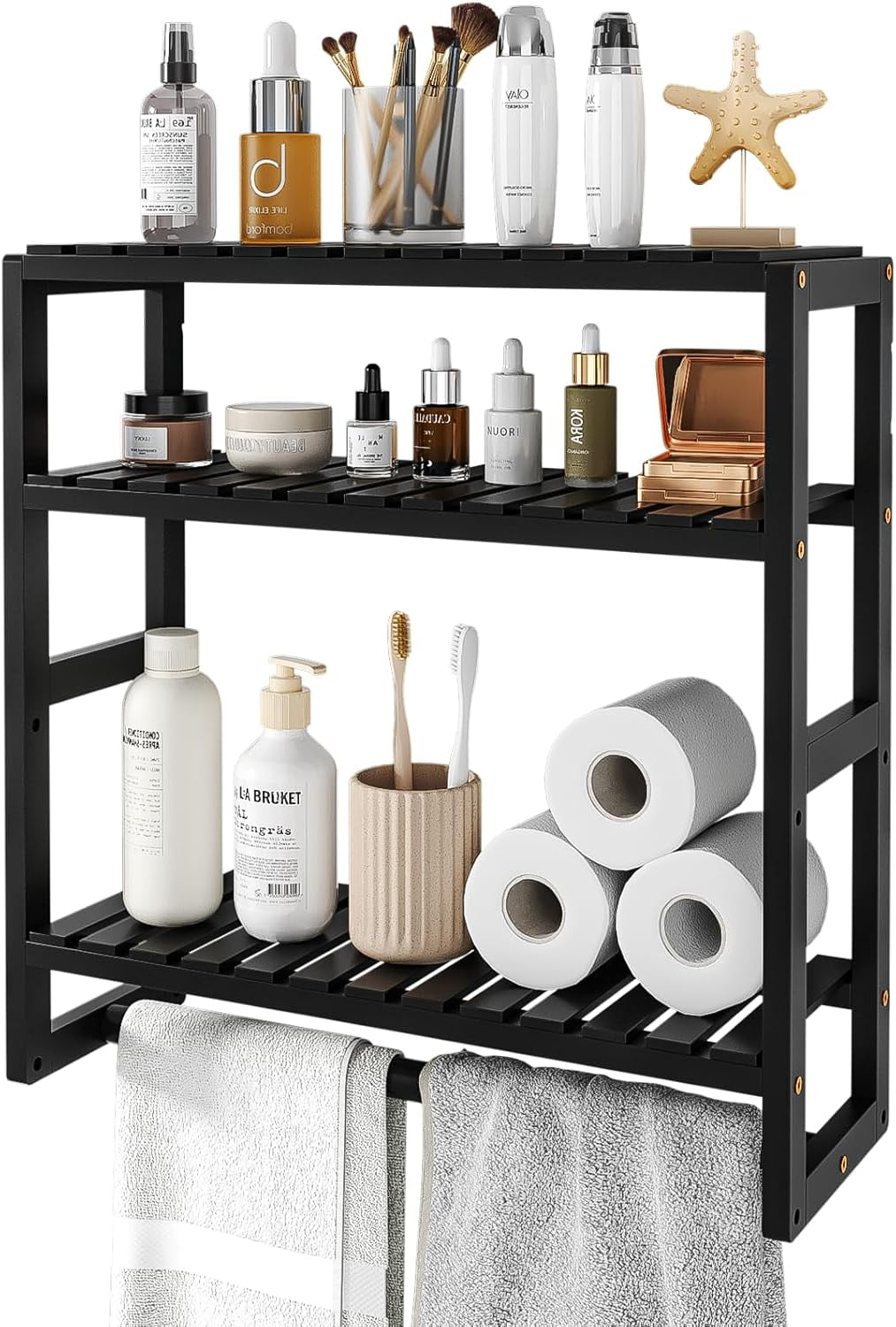 VYIHBO Over The Toilet Storage Bathroom Shelves Wall Mounted 3 Tier ...