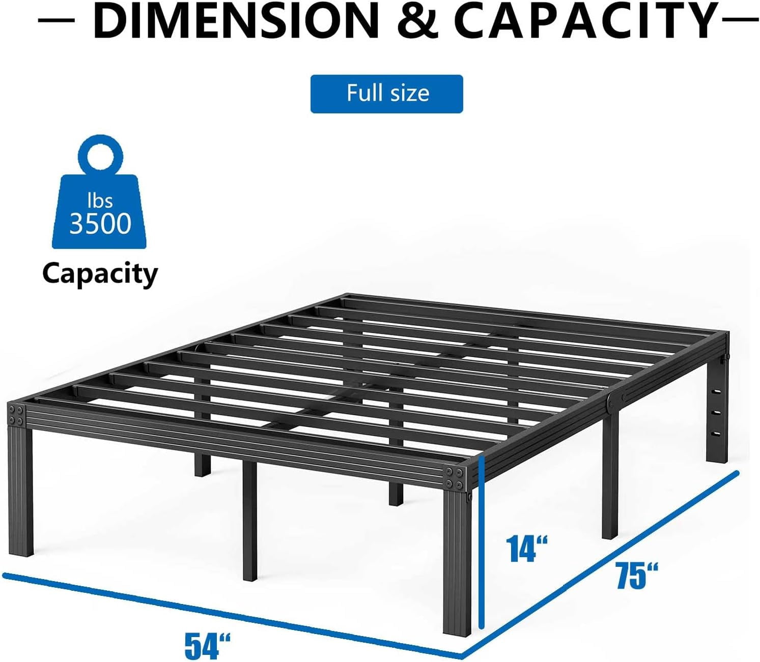 VYIHBO Twin Bed Frames 18 Inches Platform Bed Frame 1000lbs Heavy Duty ...