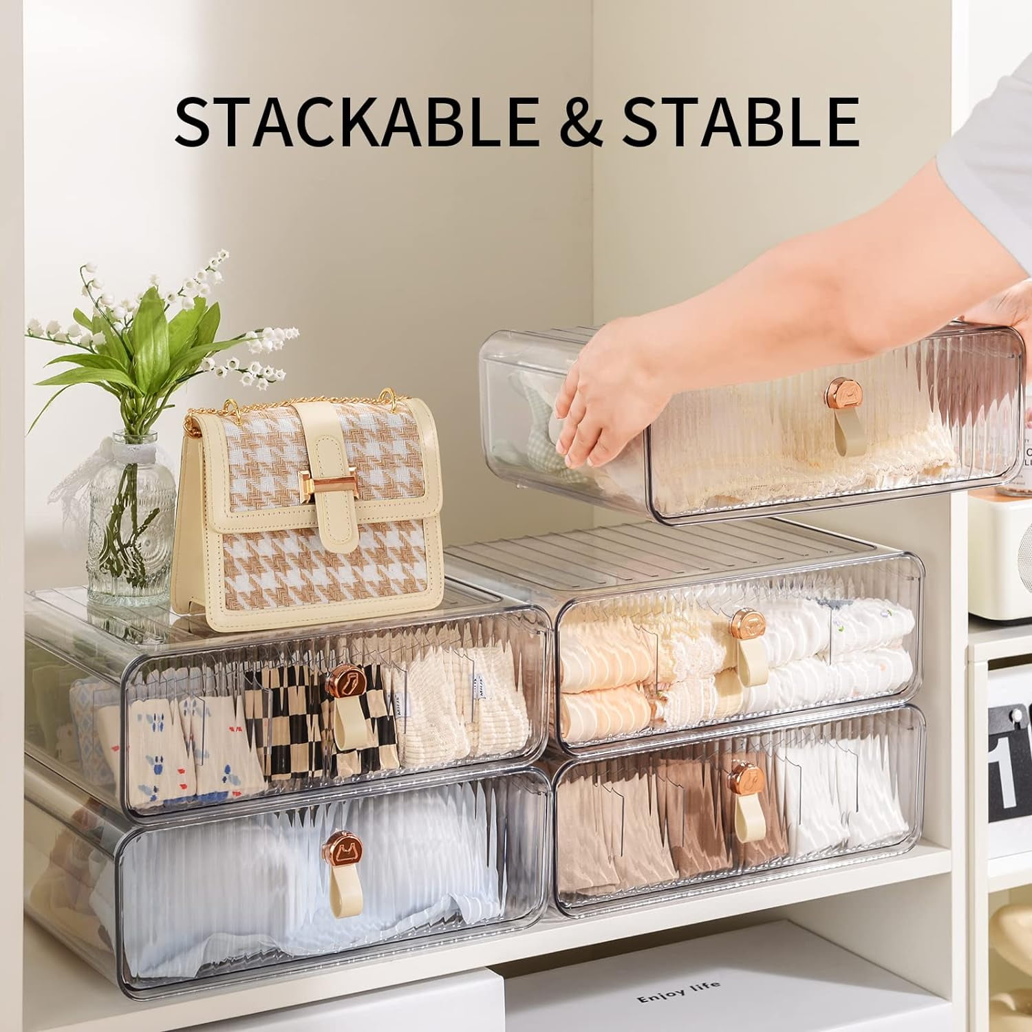 VYIHBO Underwear Drawer Organizer Stackable Bra Organizer for Closet 1 ...