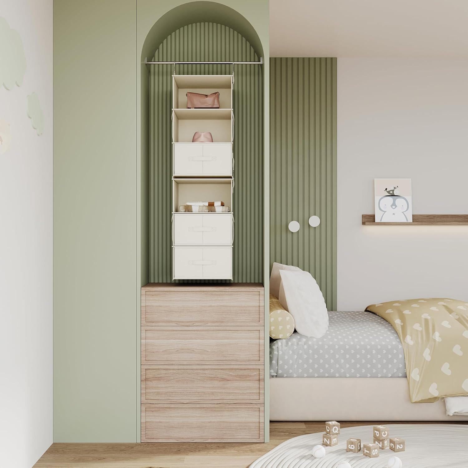 VYIHBO Vailando 6-Shelf Hanging Closet Organizer 2 Separable 3-Shelf ...