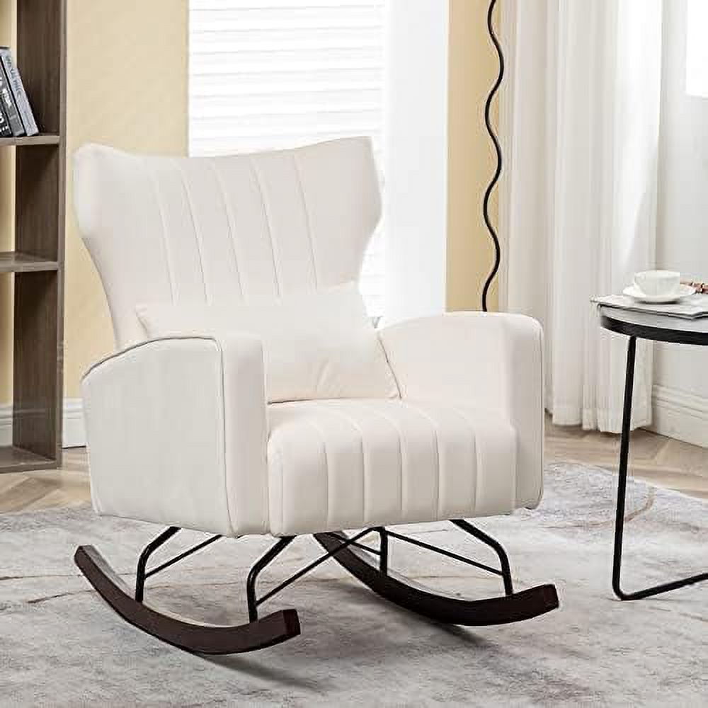 VYIHBO Velvet Nursery Rocking Chair Accent Rocking Chair with with ...