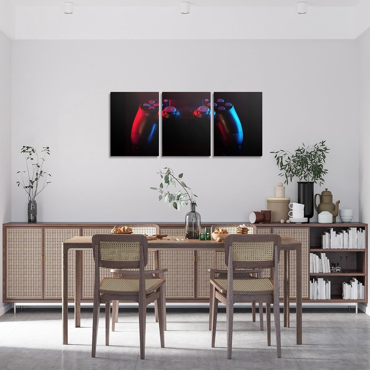 VYIHBO Video Game Room Wall Decor Boys Gamer Canvas Wall Art Geometric ...
