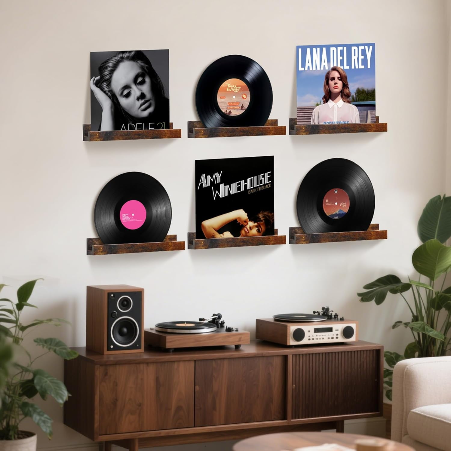 VYIHBO Vinyl Record Shelf Wall Mount Vinyl Record Holder Wall 12in ...