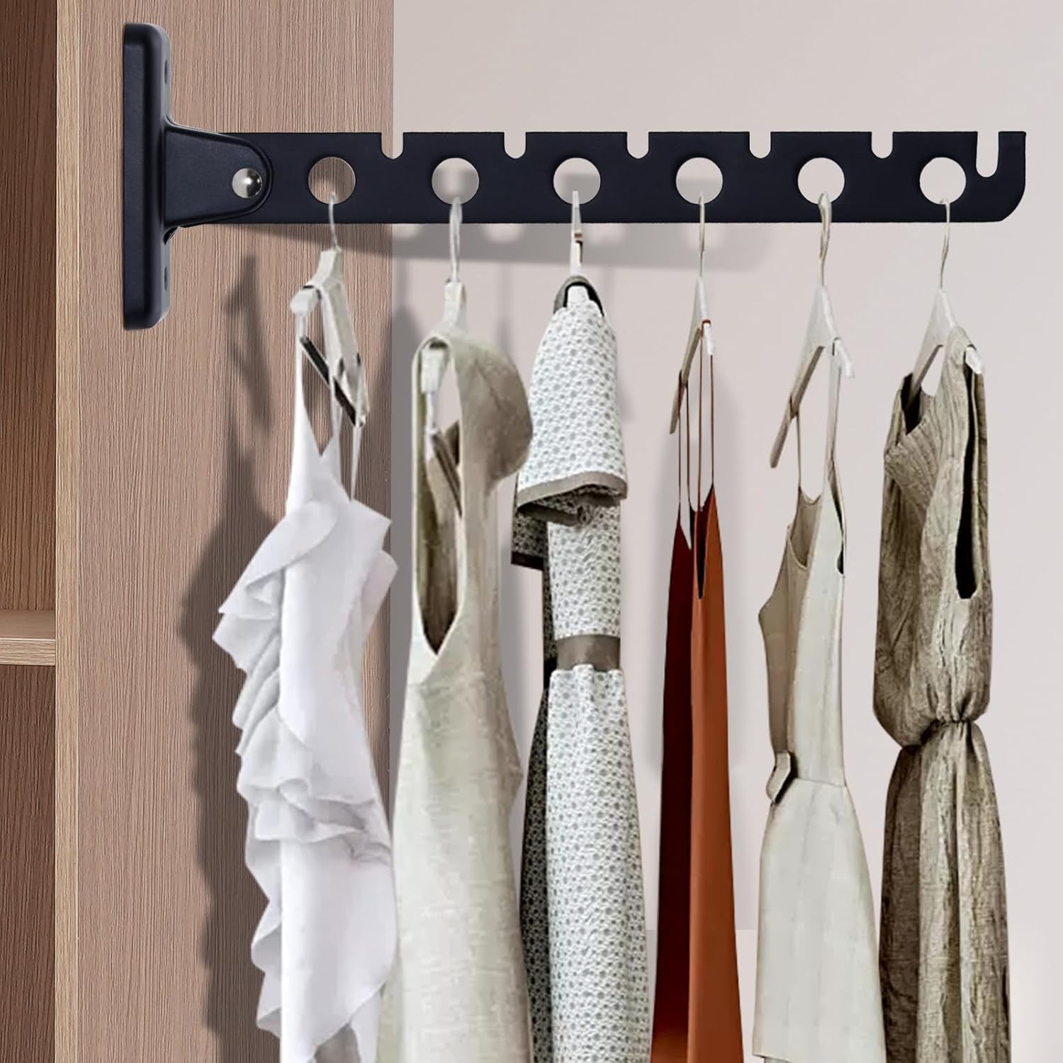 VYIHBO Wall Mounted Clothes Rack Laundry Room Hanging Rack Retractable ...