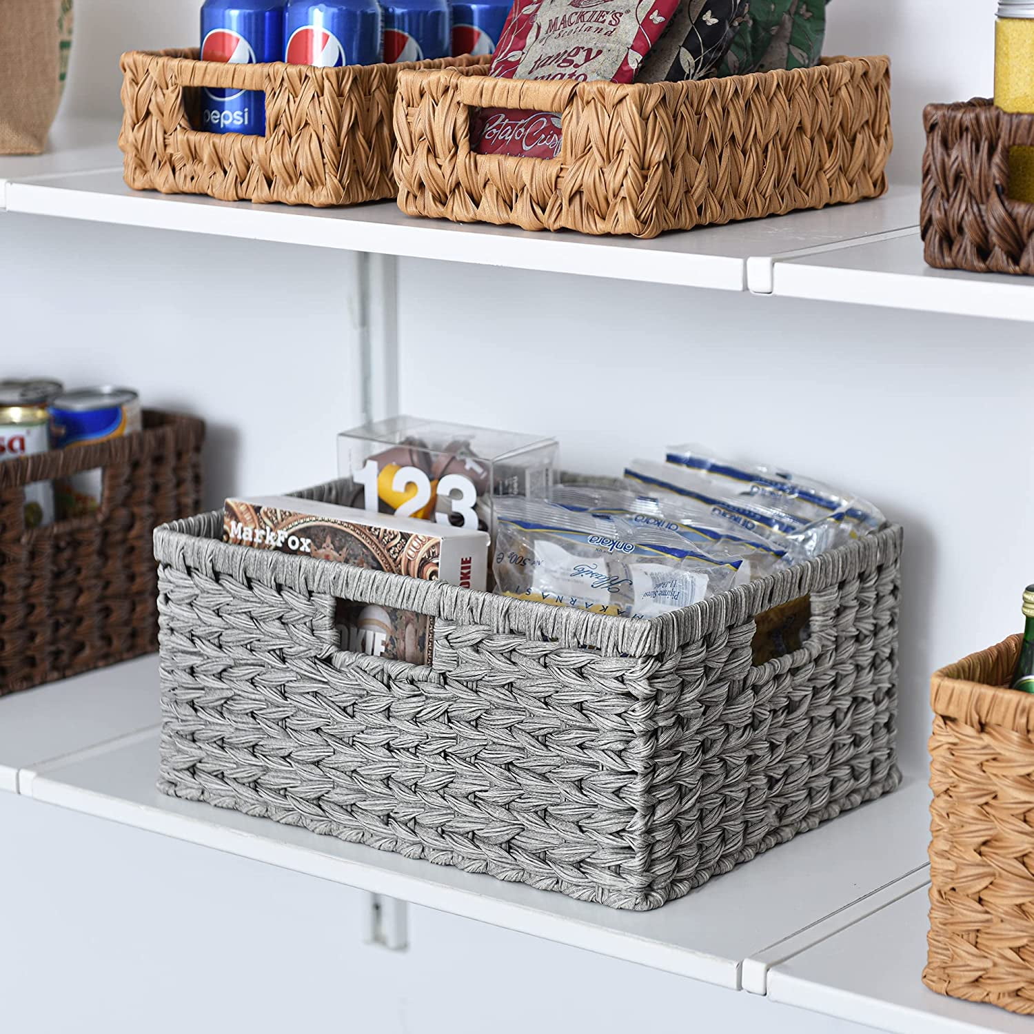 VYIHBO Wicker Storage Baskets for Shelves Wicker Baskets for Organizing ...