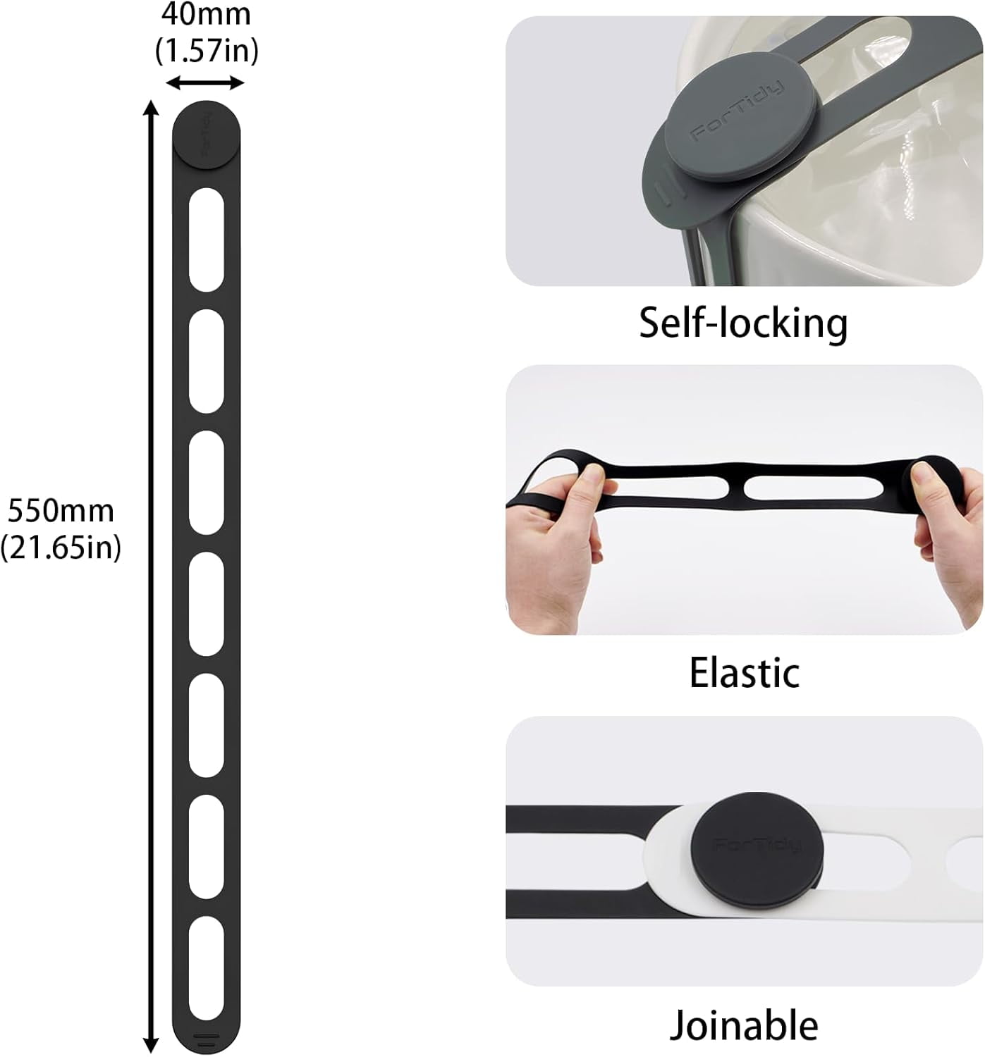 VYINO Silicone Latch Strap for Slow Cooker Lid Pot Bento Box 21.65 In ...