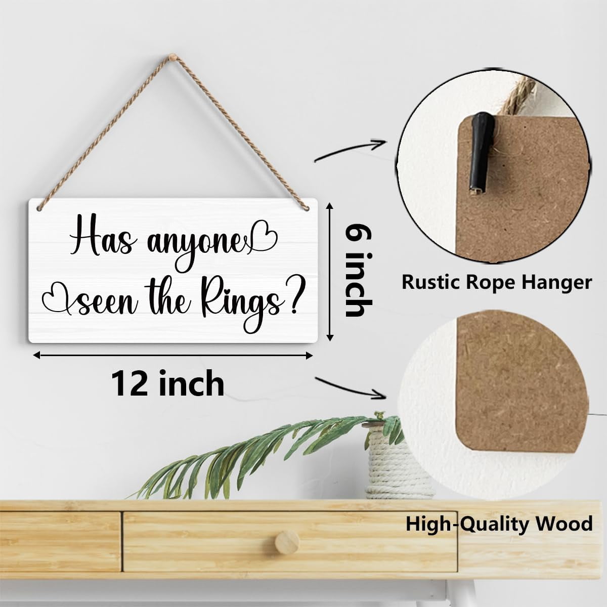 VYINPMY Rustic Wedding Sign Just Married Engagement Wedding Photo Props ...