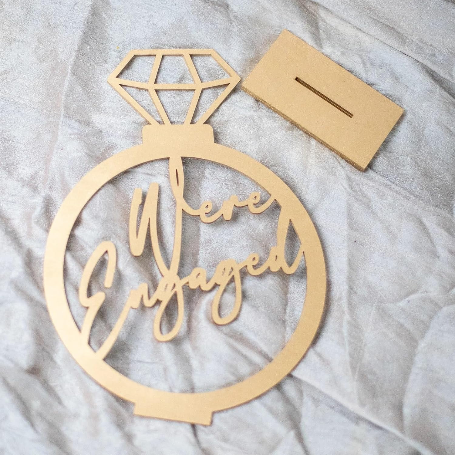 VYINPMY We're Engaged Table Sign Engagement Party Decorations Engaged Centerpiece Engagement ...