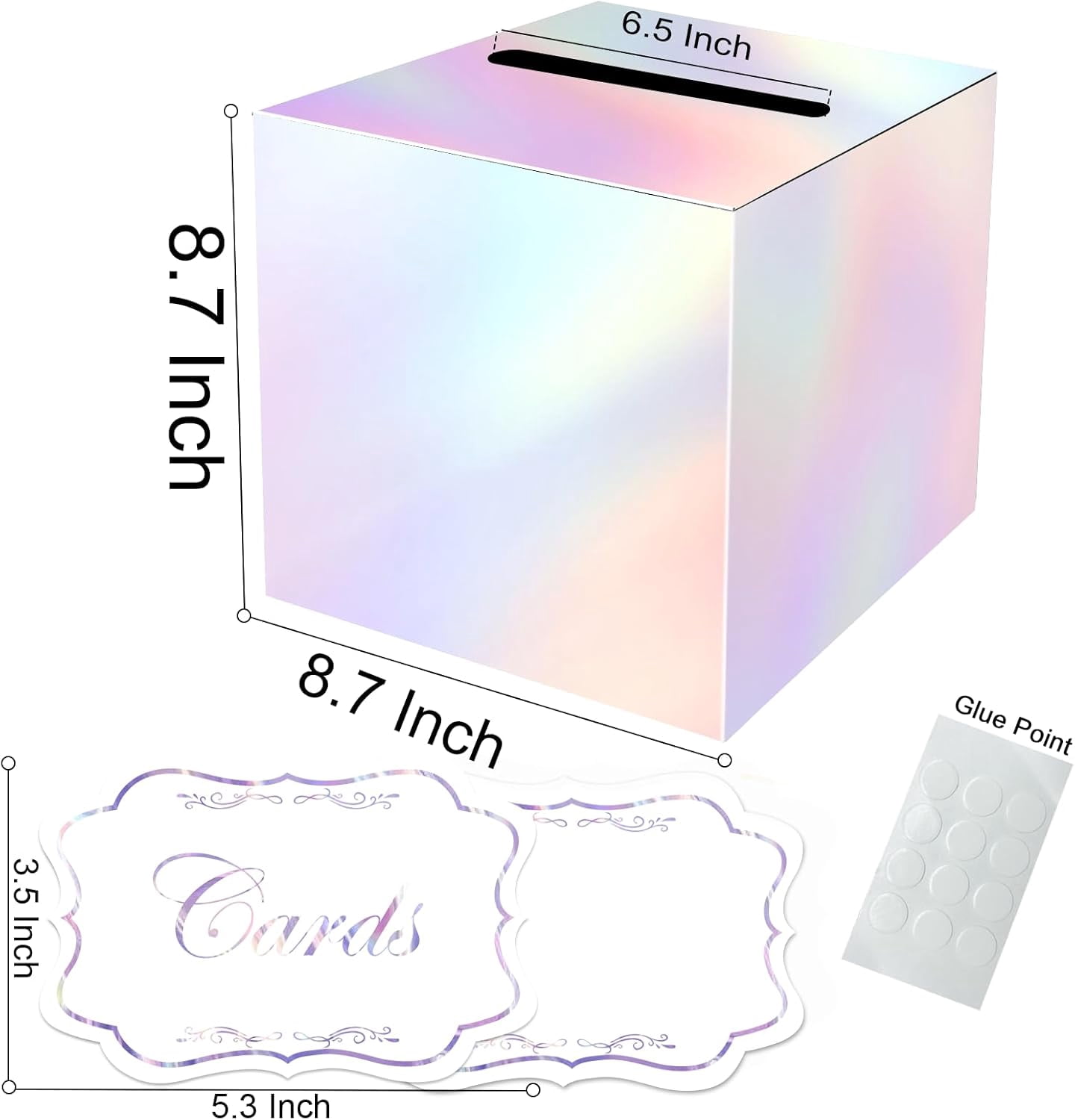 VYINPMY White Gold Cards Box for Birthday Wedding Bridal or Baby Shower ...