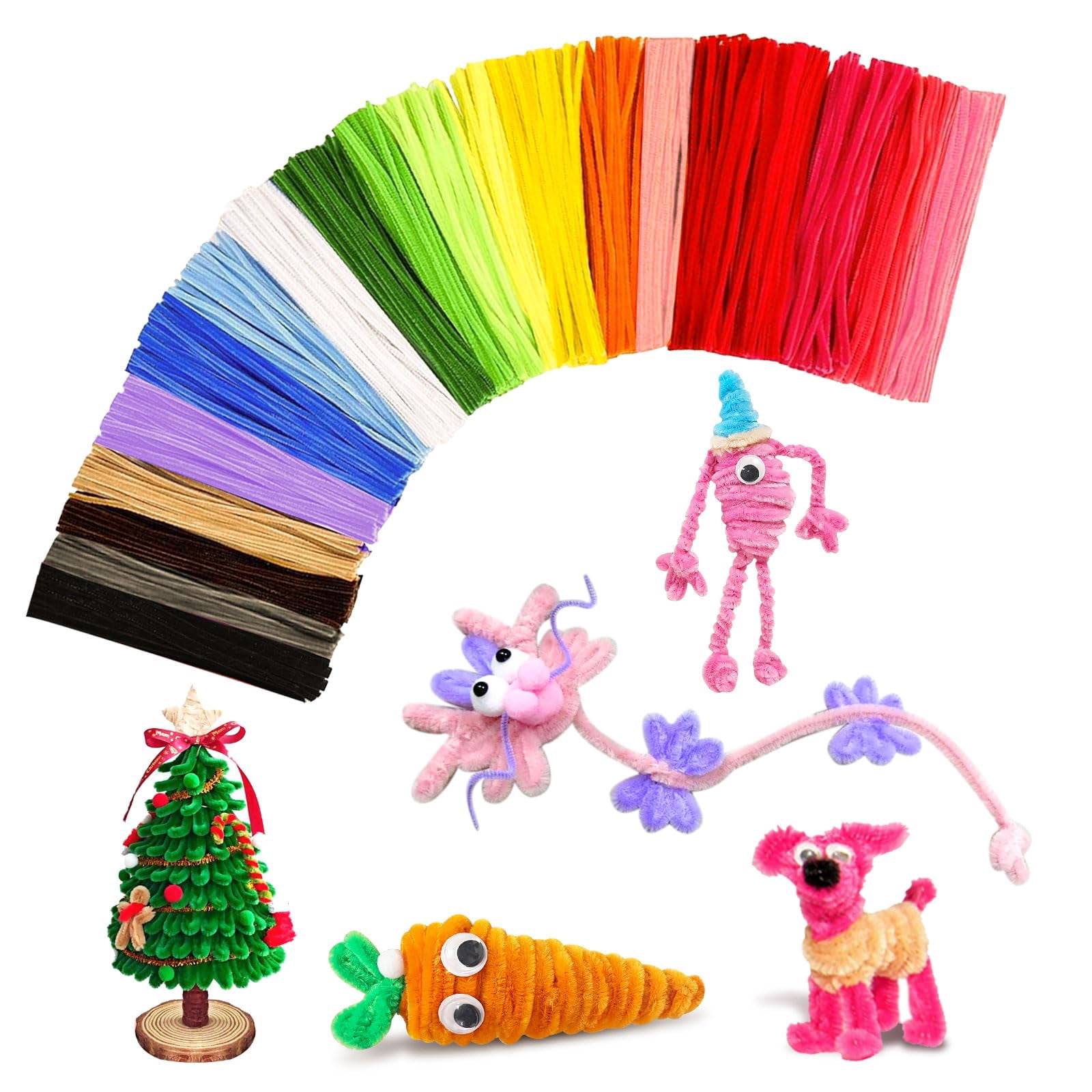 VZF 400PCS Pipe Cleaners Bulk Craft AIS1 Supplies,Arts Crafts,Arts and ...