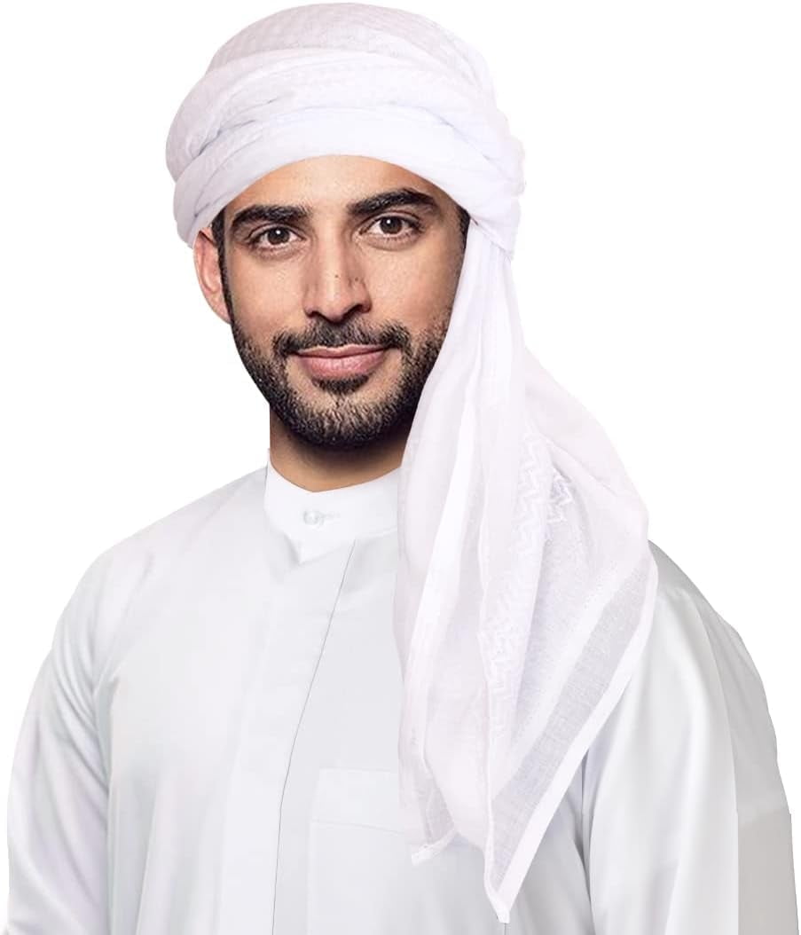 VZQI Keffiyeh Arab Head Scarf for Men Sheikh Muslim Turban Saudi Dubai ...