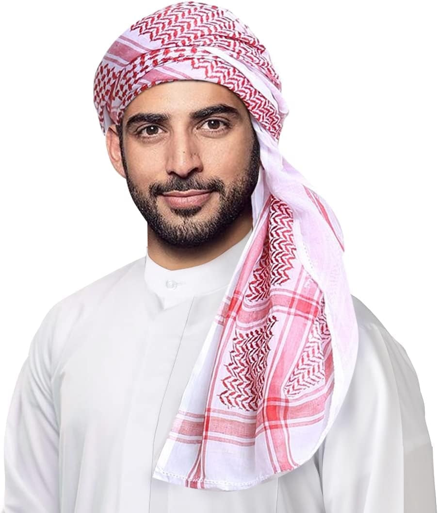 VZQI Keffiyeh Arab Head Scarf for Men Sheikh Muslim Turban Saudi Dubai ...