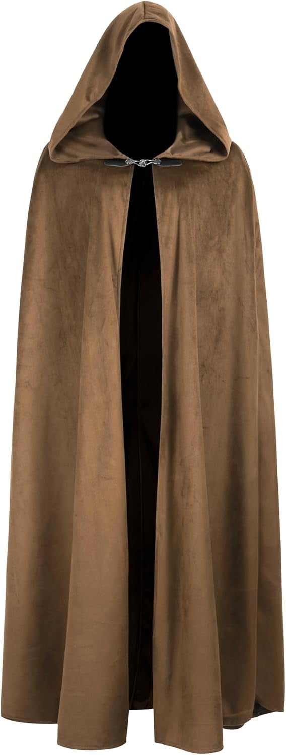 VZQI Medieval Cloak with Hood Renaissance Cape for Men and Women ...