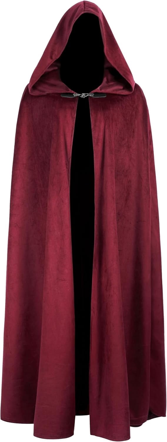 VZQI Medieval Cloak with Hood Renaissance Cape for Men and Women ...