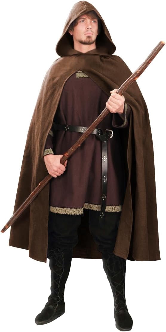 VZQI Renaissance Cloak with Hood Medieval Costume Men and Women Cape ...