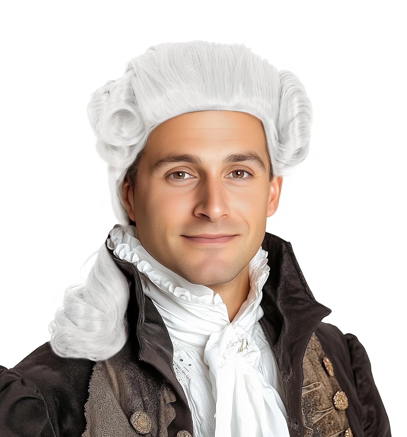 VZQI Victorian Men's Wig & Net Cap Set – Adjustable Costume Hair for Cosplay, Weddings & Theme ...