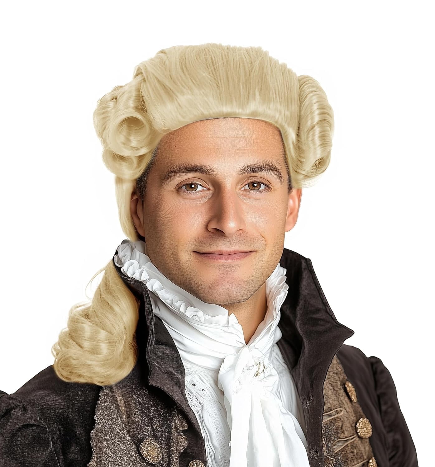 VZQI Victorian Men's Wig & Net Cap Set – Adjustable Costume Hair for ...