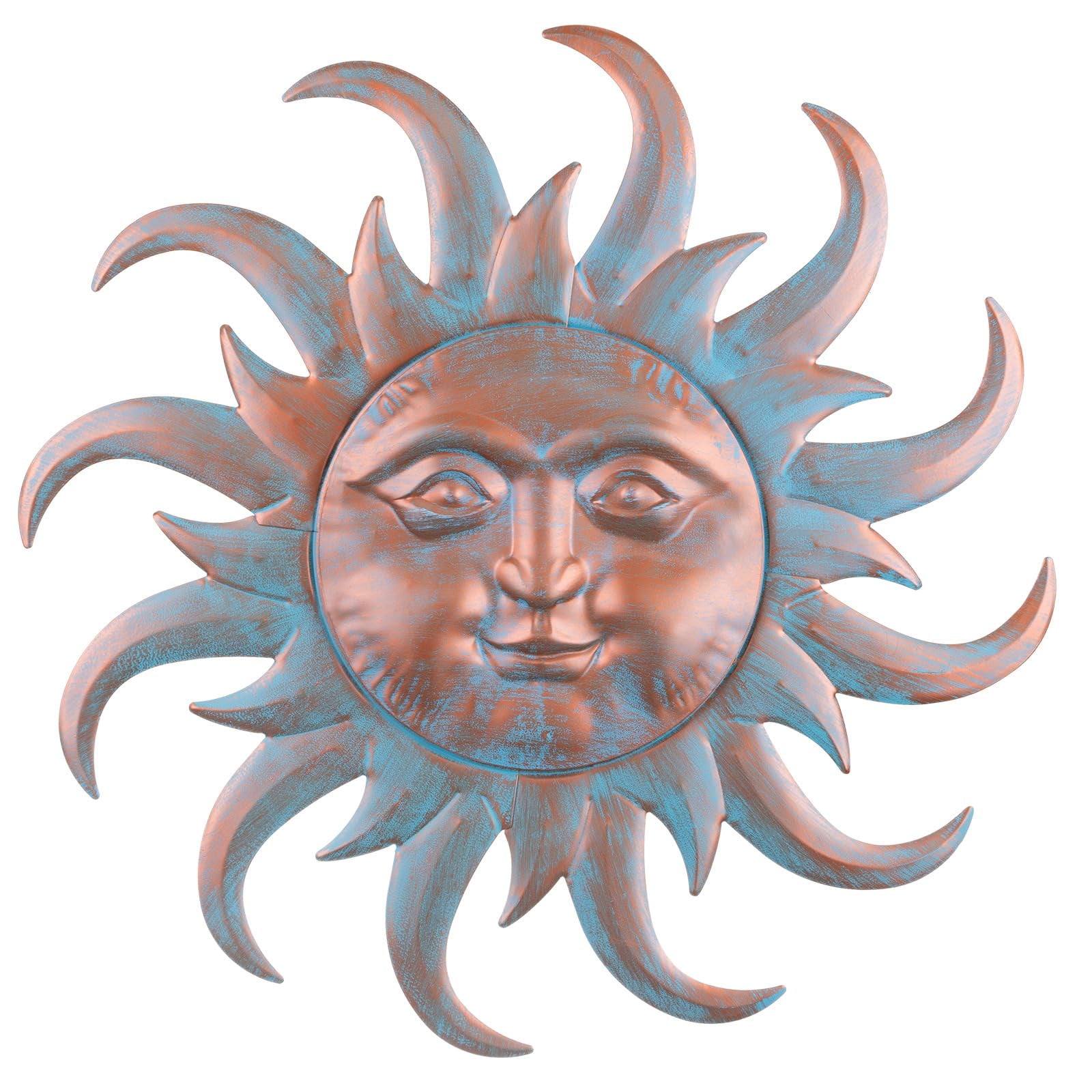 VZVXCC Sun Metal Wall Art Outdoor Decor - Cute Sun Face Metal Wall ...