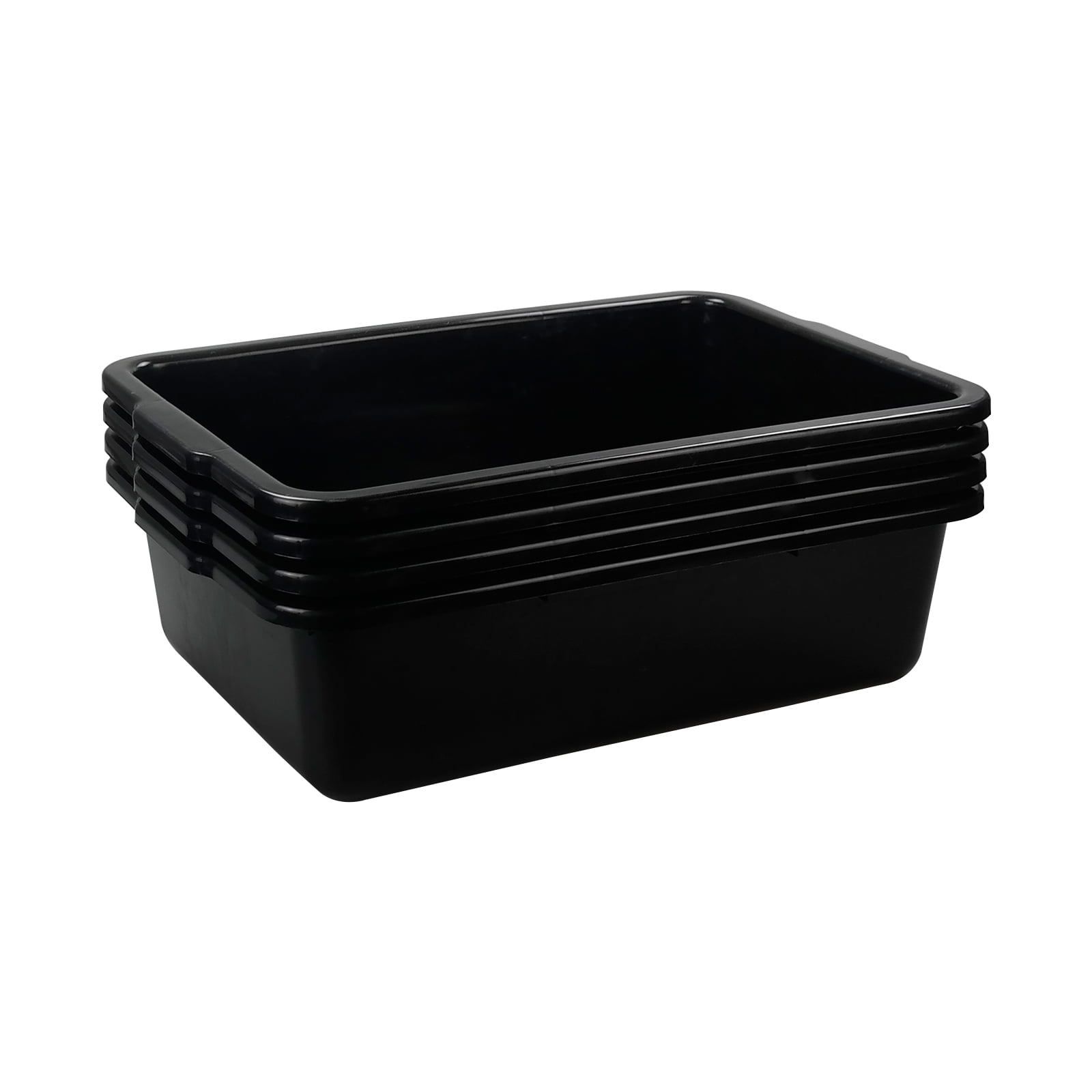 Vababa 4-Pack Plastic Commercial Bus Tubs, Utility Bus Box, 32 Liter ...