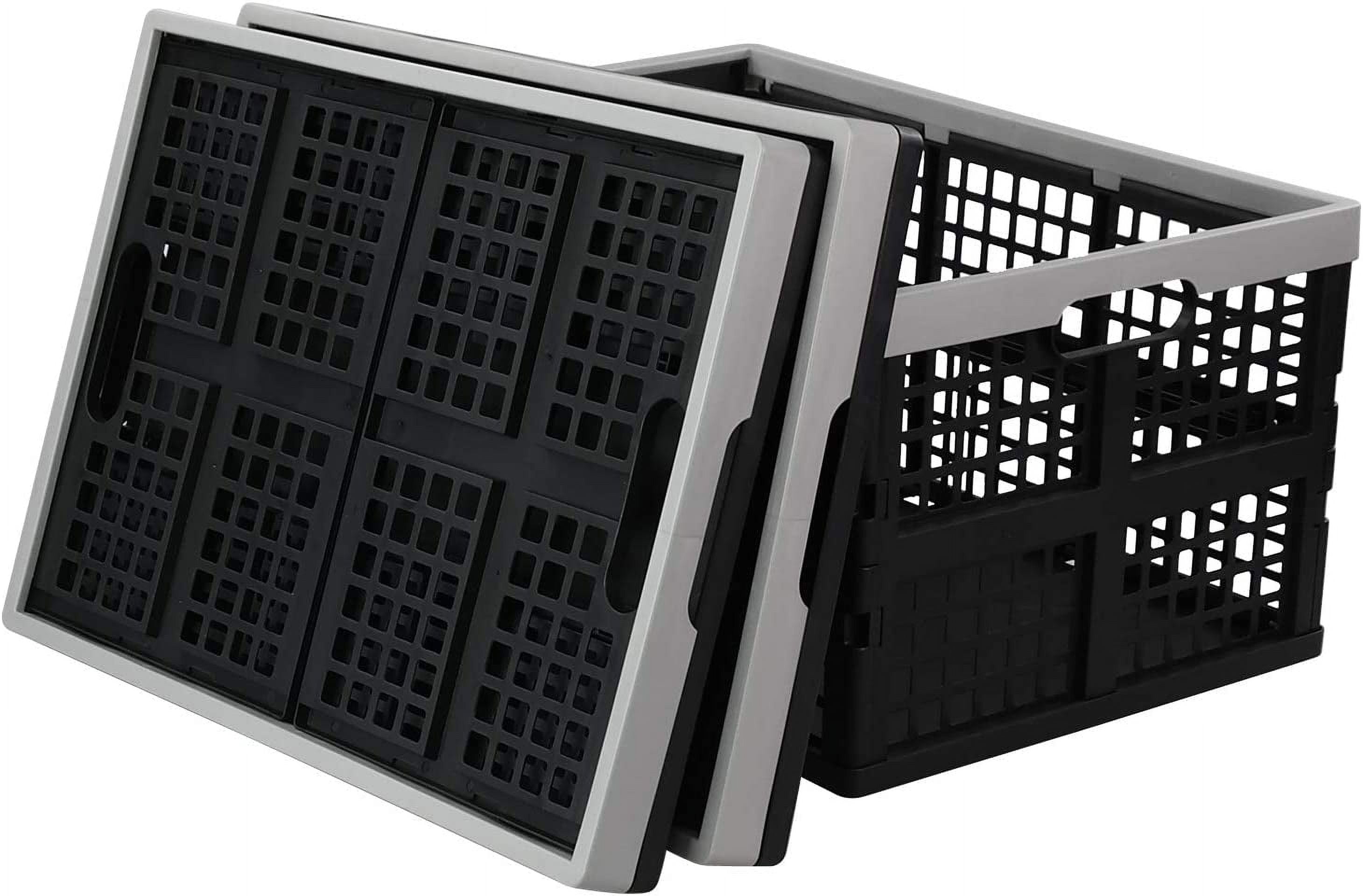 Vababa 42 L Plastic Stackable Collapsible Storage Crate, 3-Pack ...