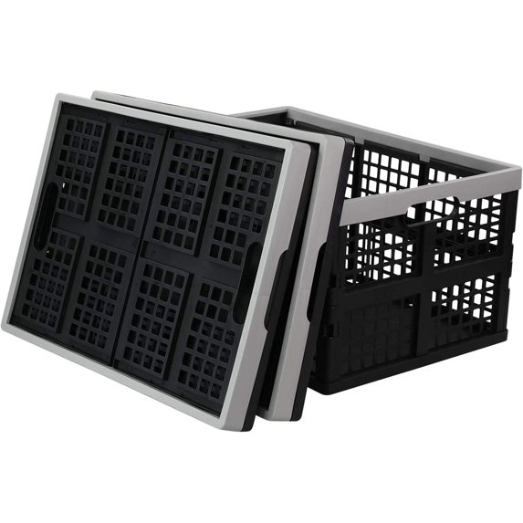Vababa 42 L Plastic Stackable Collapsible Storage Crate, 3-Pack ...
