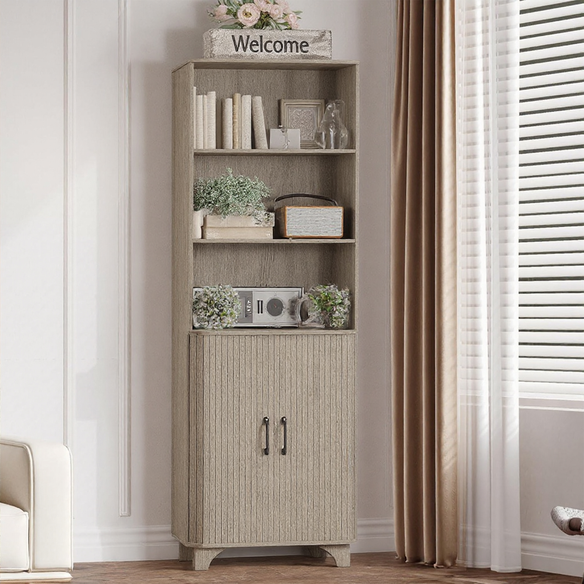 Vabches 69” Tall Storage Cabinet, 5 Layers Pantry Storage Cabinet with ...