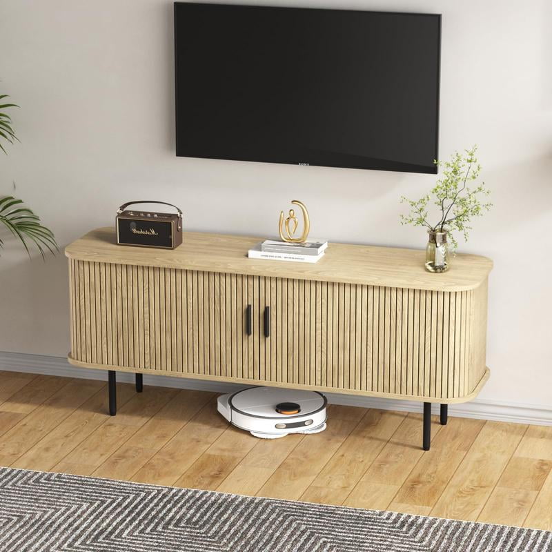 Vabches Buffet Sideboard Cabinet with Storage, Fluted Storage Cabinet ...