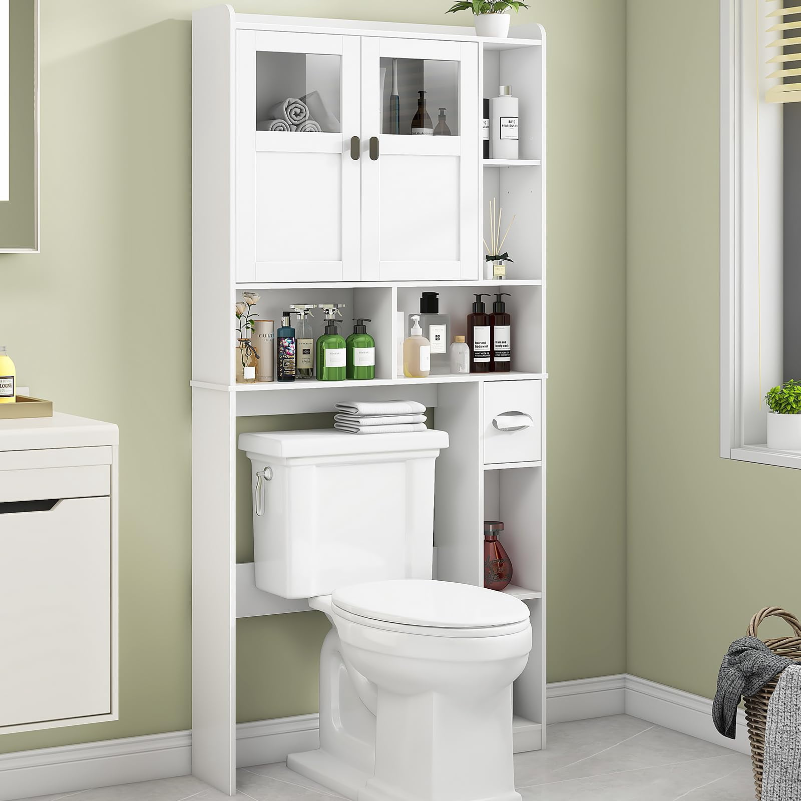 Vabches Over The Toilet Storage Cabinet, Bathroom Shelf Over Toilet ...