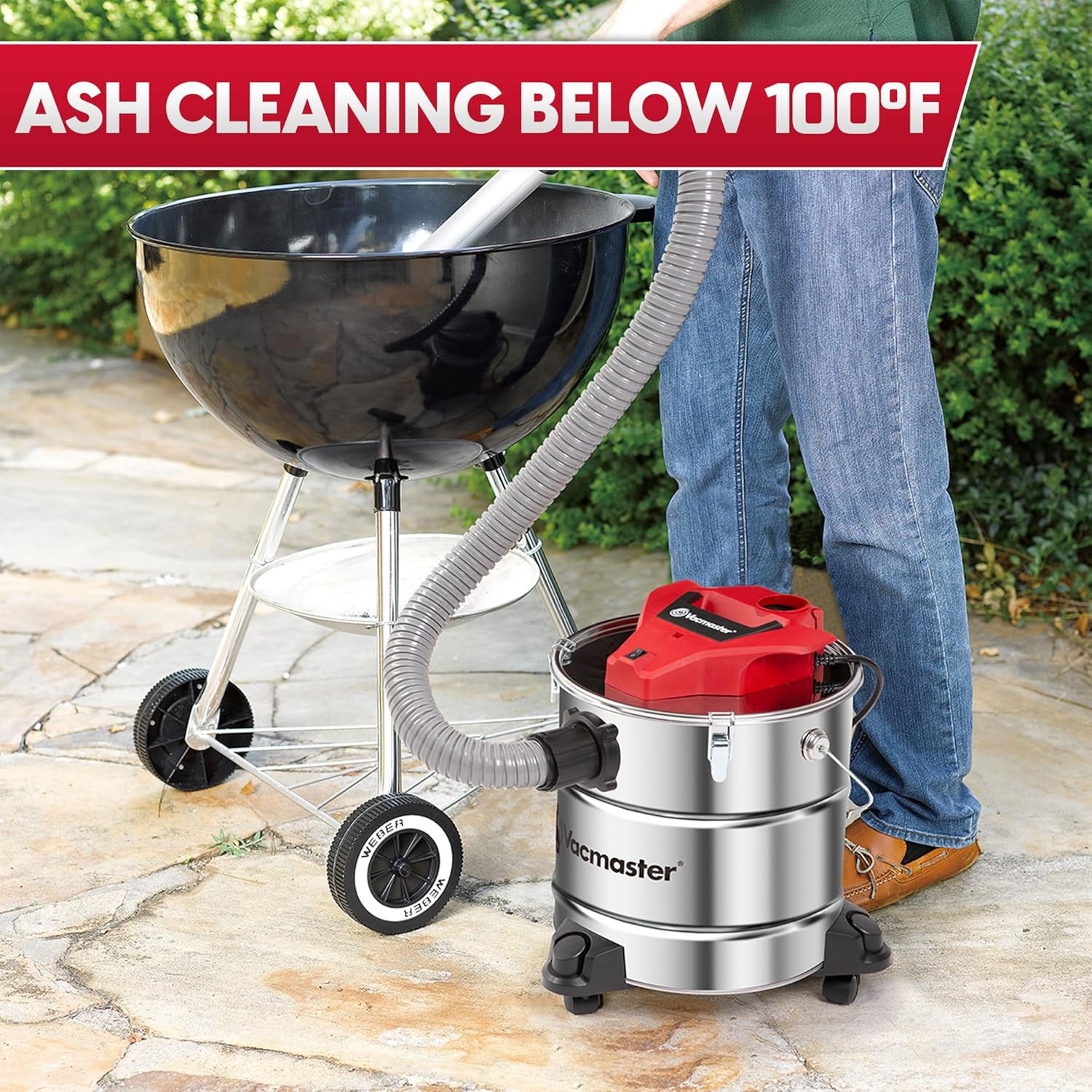 Vac EAV508S 1102 5-Gallon 3.5 Peak Premium Stainless Steel Ash Vacuum ...