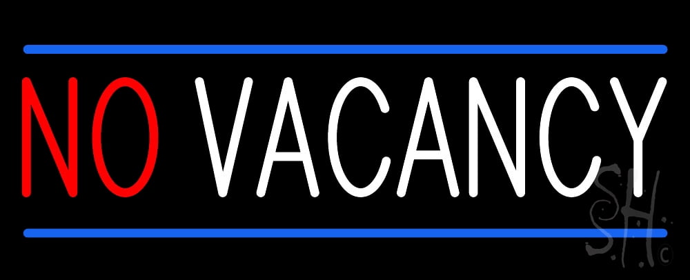 No Vacancy Animated LED Neon Sign 10 x 24 - inches, Black Square Cut ...