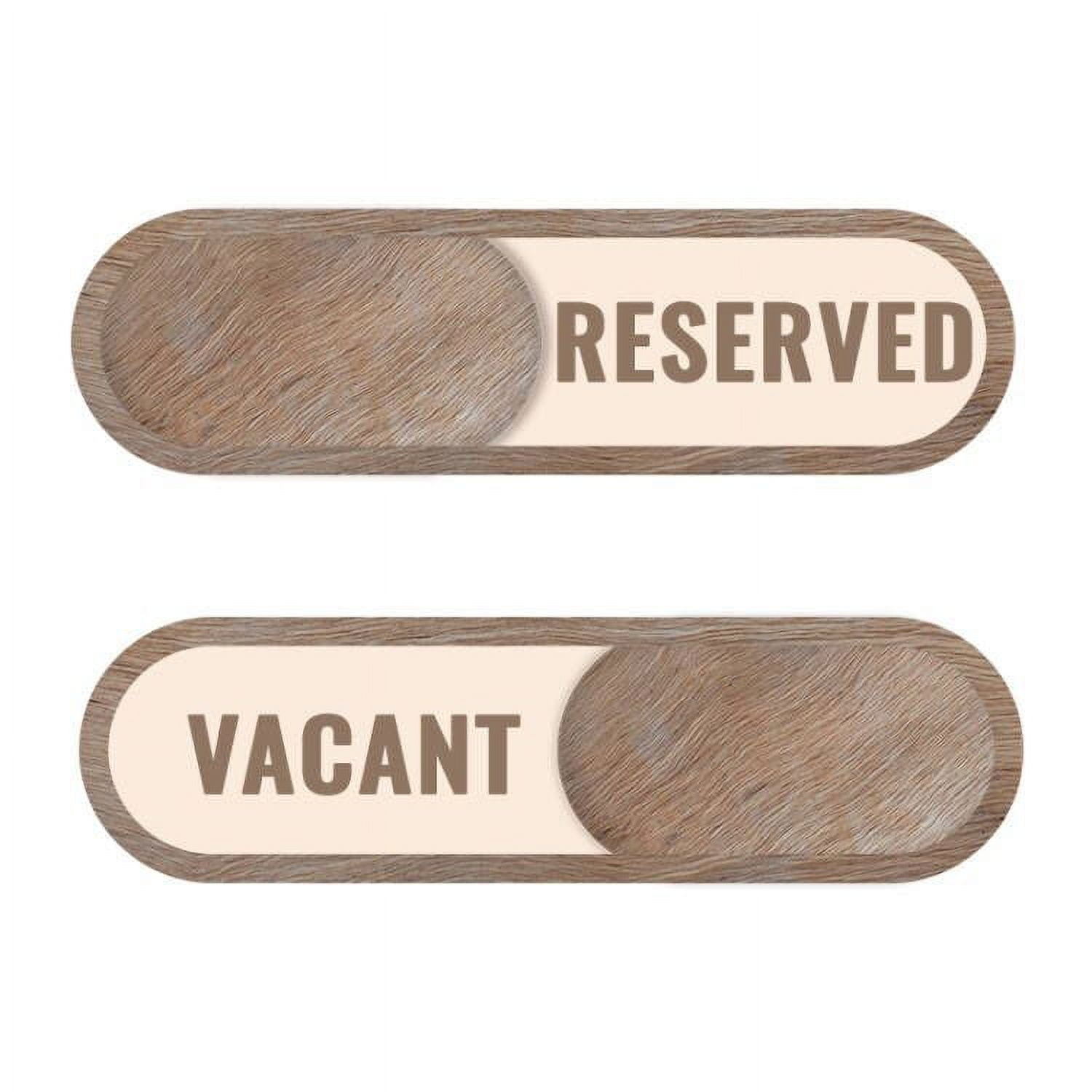 Vacant Reserved Sign Acrylic Privacy Sign Slider Door Indicator Sign ...