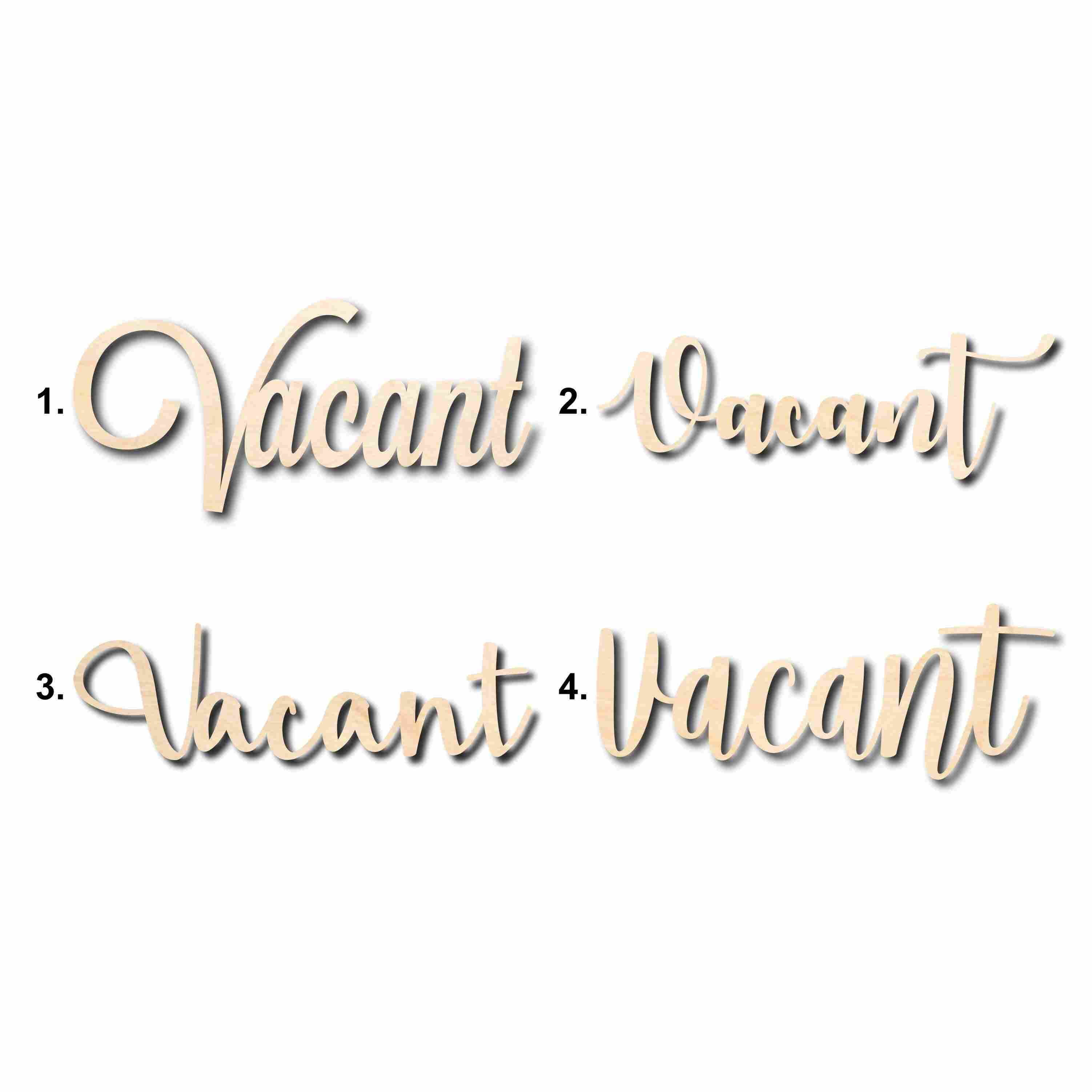 Vacant Sign Unfinished Wood Cutout Home Decor DIY Option 2- 30" Wide ...