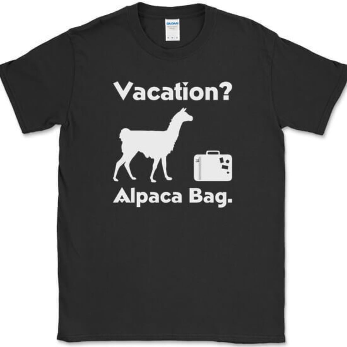Vacation Alpaca Bag T-Shirt Funny Vacation Adventure Travel RV Tee ...