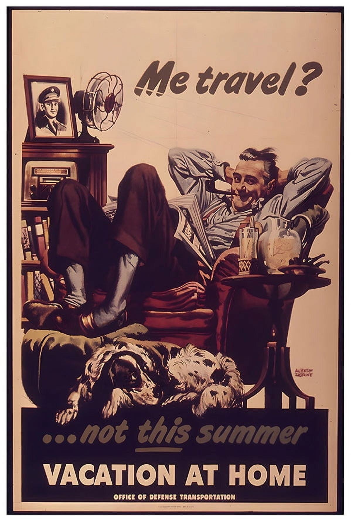 Vacation At Home - Vintage Travel Poster (12x18Inches(Black-Framed ...