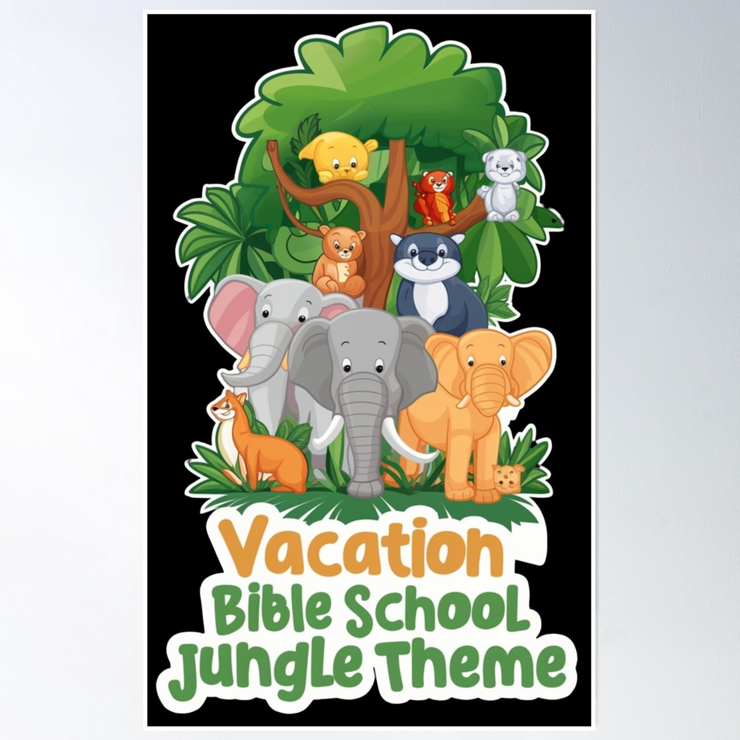 Vacation Bible School Jungle Theme Poster Wall Art, Modern Wall Decor ...