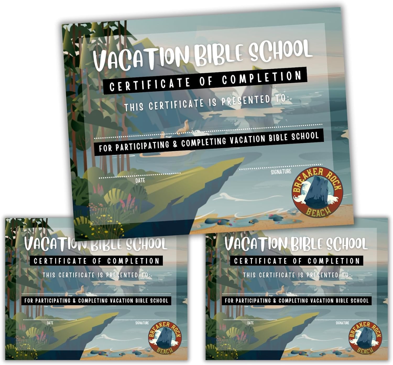 Vacation Bible School VBS Certificate of Completion Award 50 pk 8.5x11 ...
