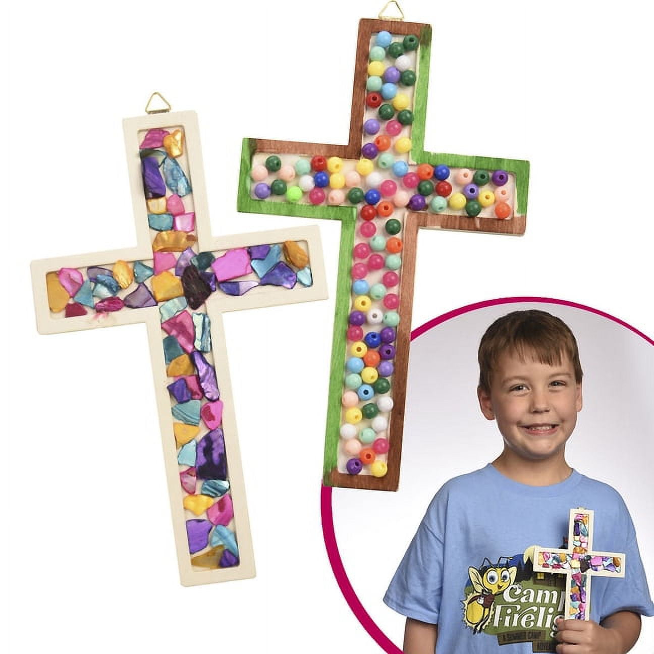 Vacation Bible School (Vbs) 2024 Camp Firelight Raised Edge Cross Craft ...