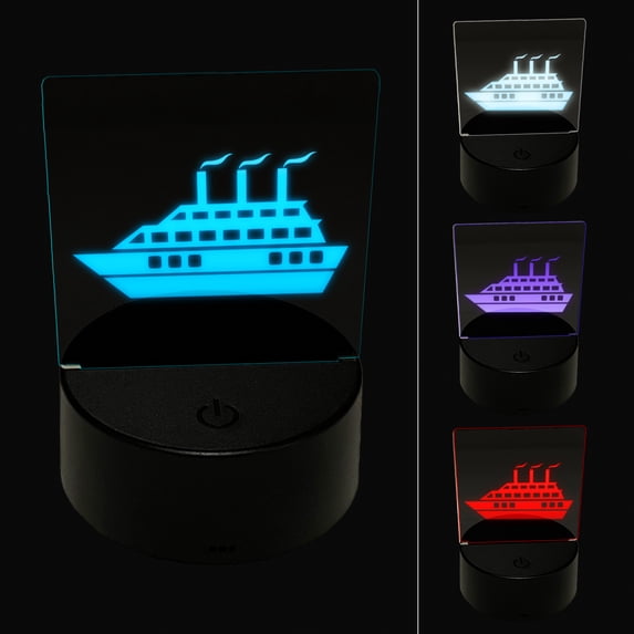 Vacation Cruise Ship Boat LED Night Light Sign 3D Illusion Desk ...