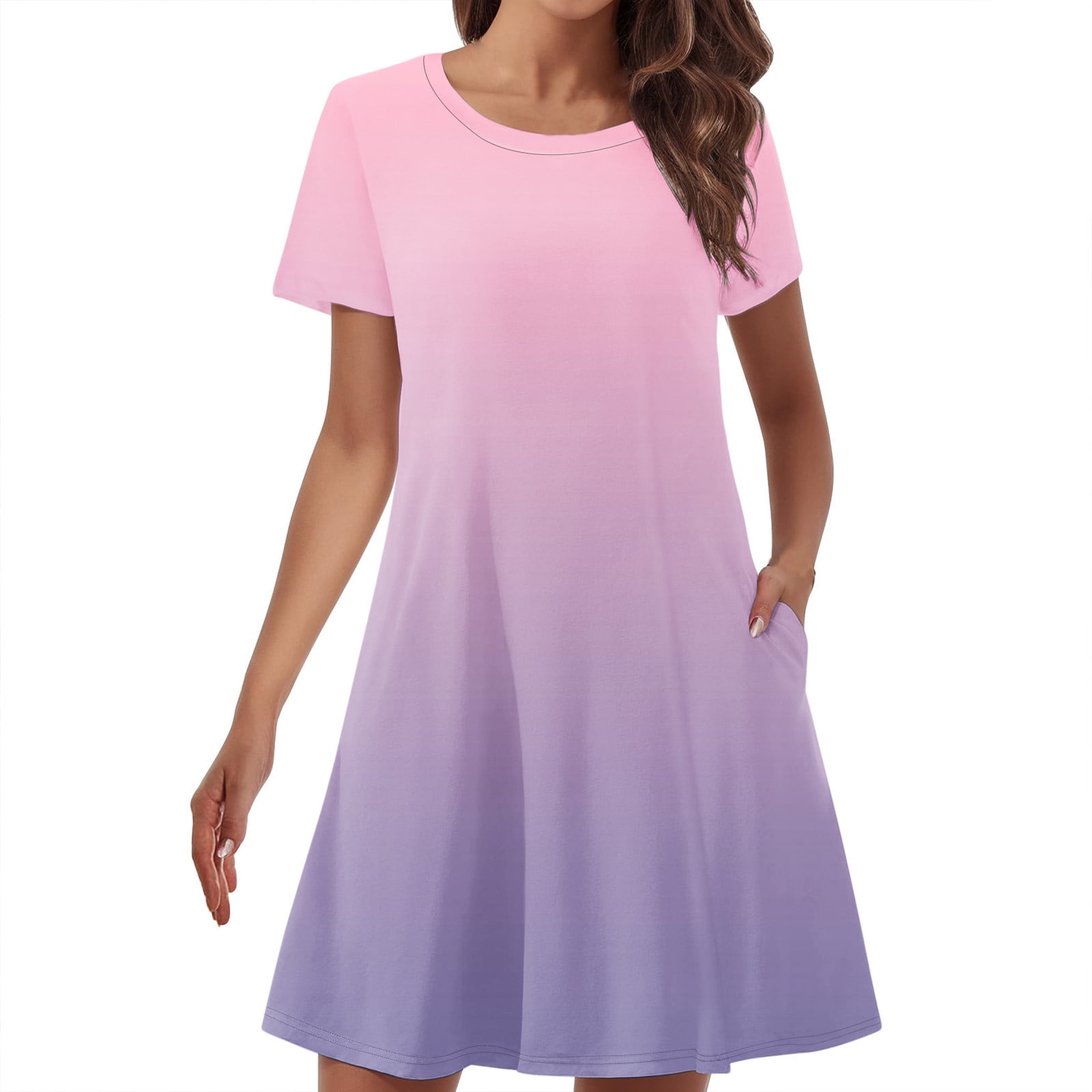 Vacation Dresses for Women 2025 Mini Women's Summer Gradient Color ...