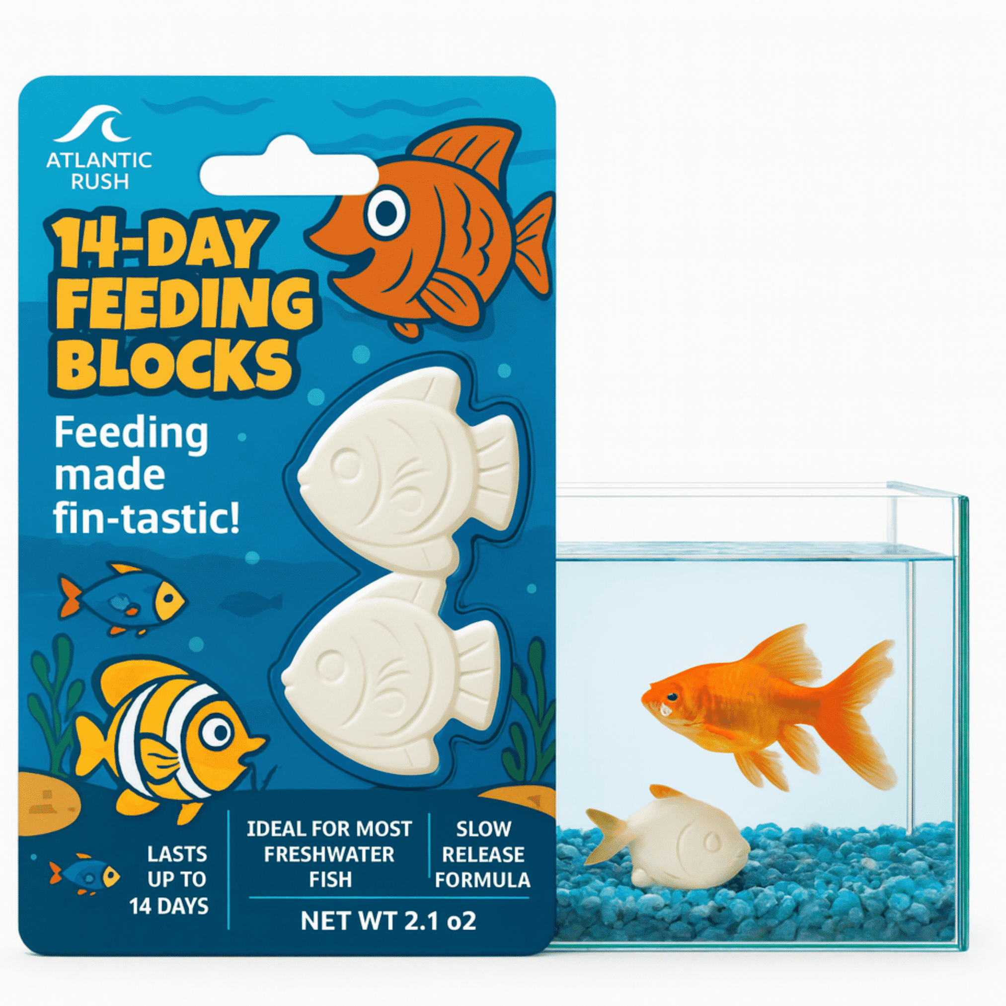 Vacation Feeder for Aquarium - 14 Day Feeder Block (2) - Slow Release ...