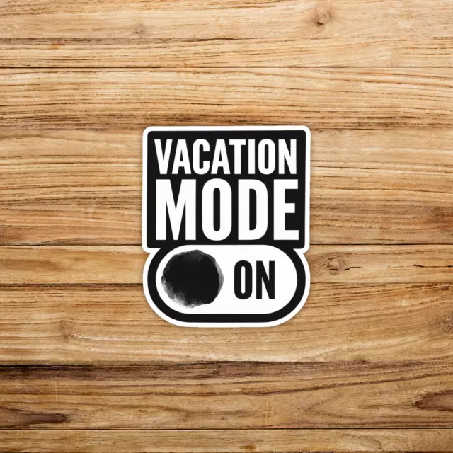 Vacation Mode On Travel Sticker - Watercolor Black & White Decal For ...