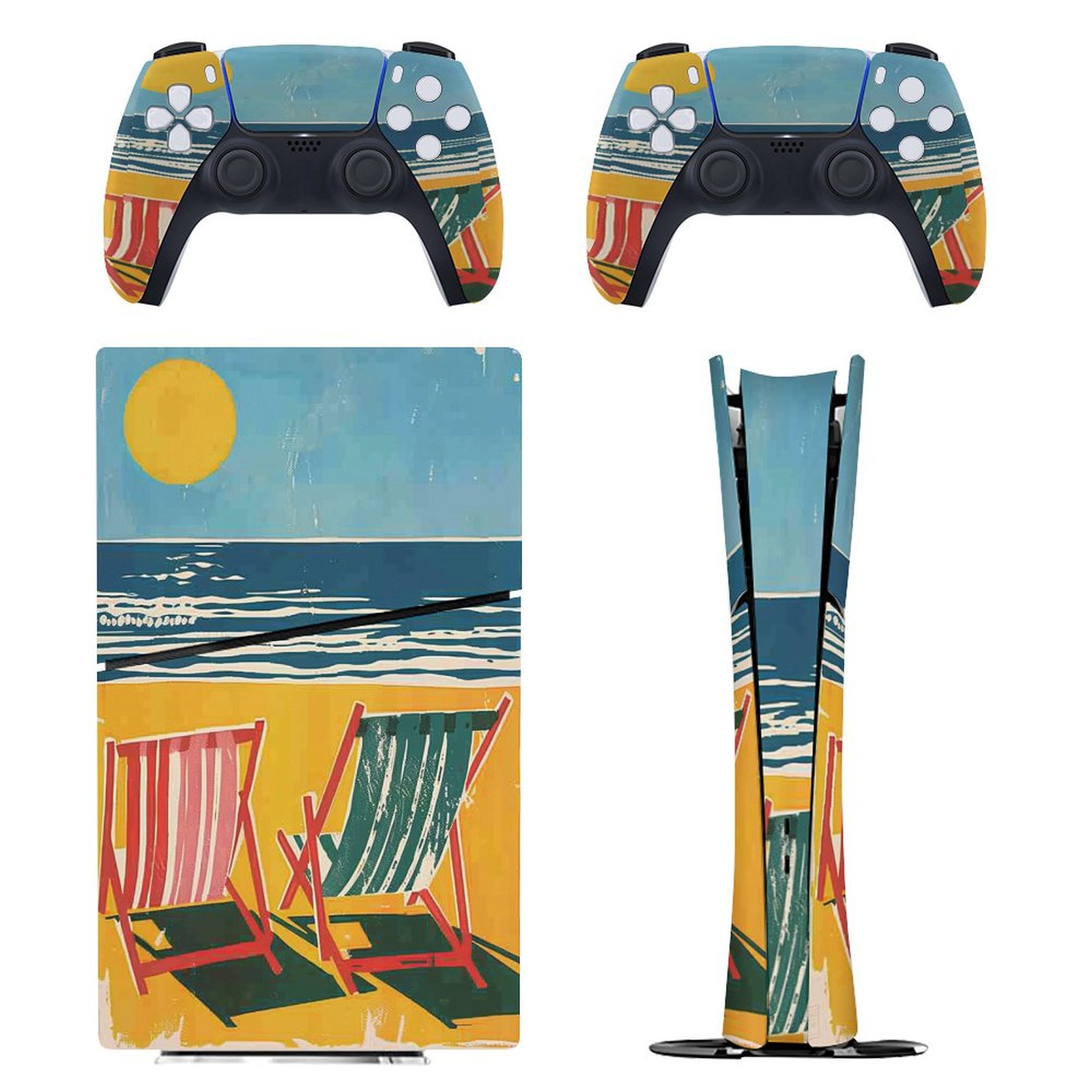 Vacation, Seaside, Retro PS5/PS5 Slim Digital Disc Skin Sticker For ...