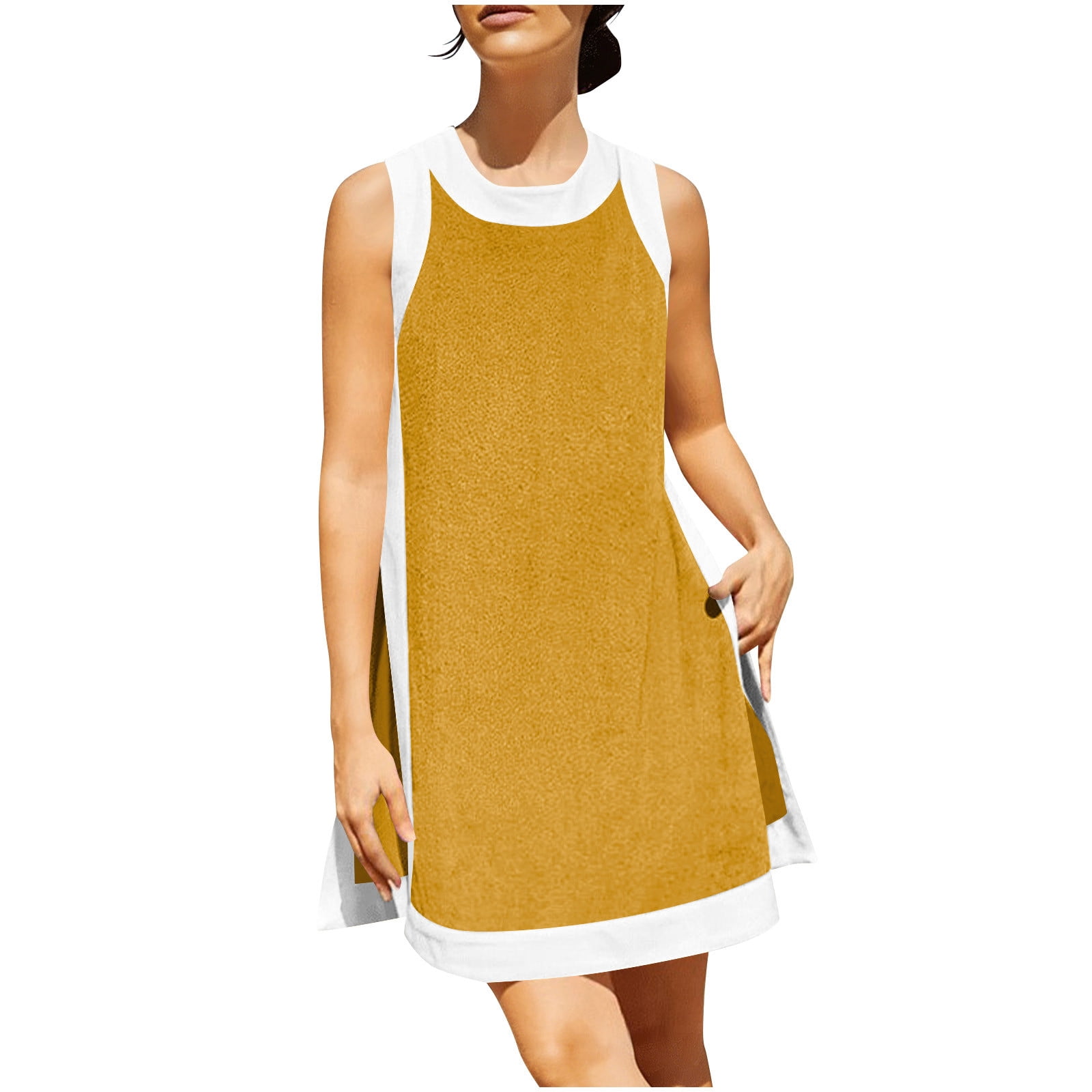 Vacation Sleeveless Sundresses Swimsuit Coverup Sun Dress Summer Loose ...