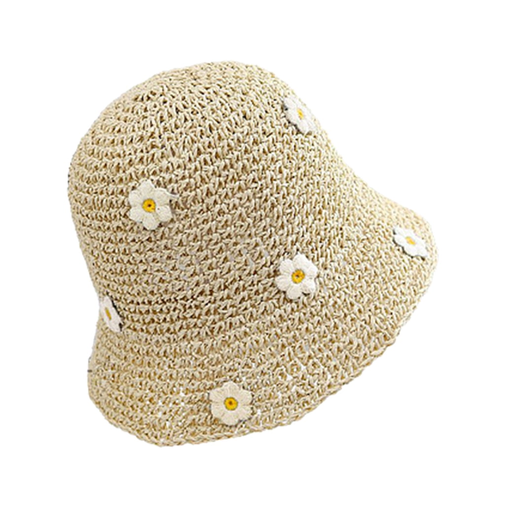 Vacation Straw Hat Paper Straw Woven Hat With Elegant Floral Design ...